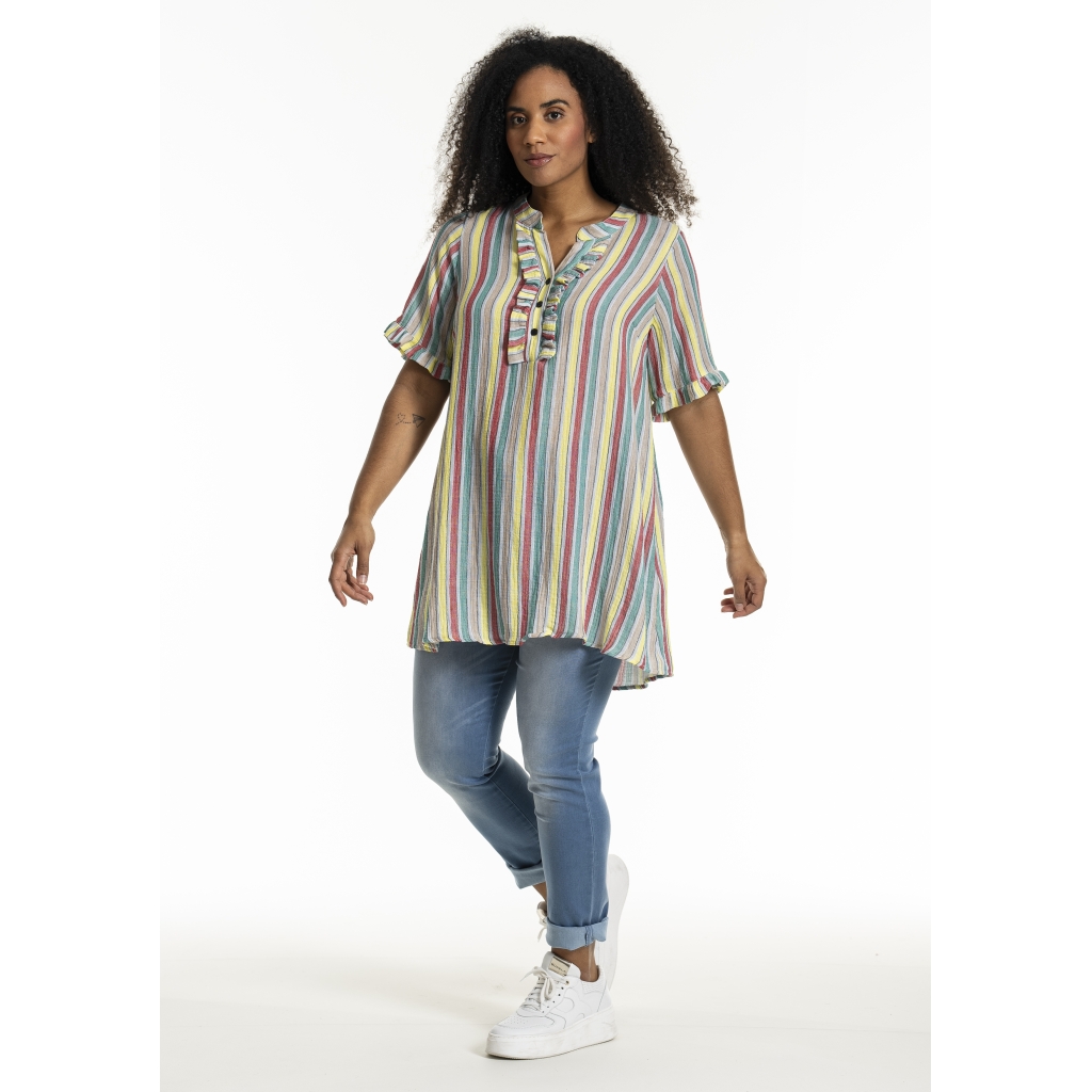 Studio, Dotta Tunika, Rød/grøn striber, Style S252812 | Anni-Thing