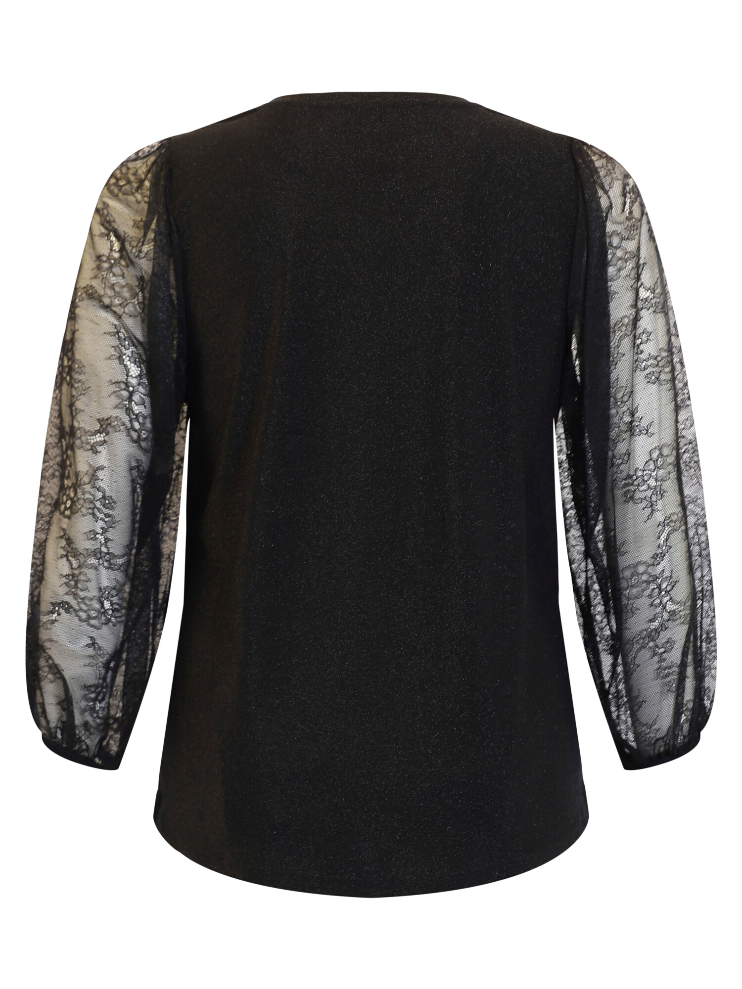 Ciso, Glimmer Bluse, Sort m/blondeærmer, Style 219536 | Anni-Thing