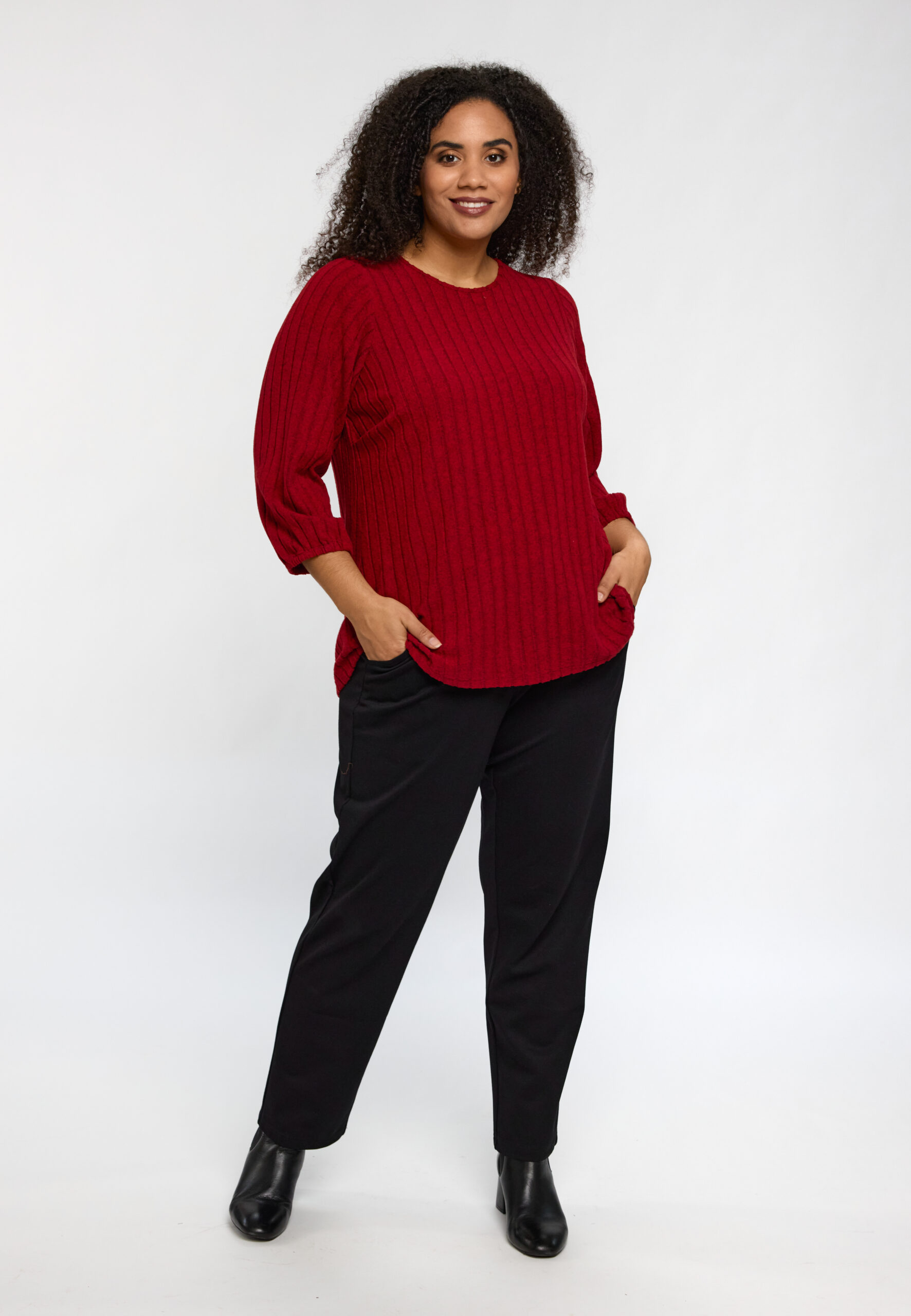 Studio, Ilana Strik Bluse, Rød, Style S256849 | Anni-Thing